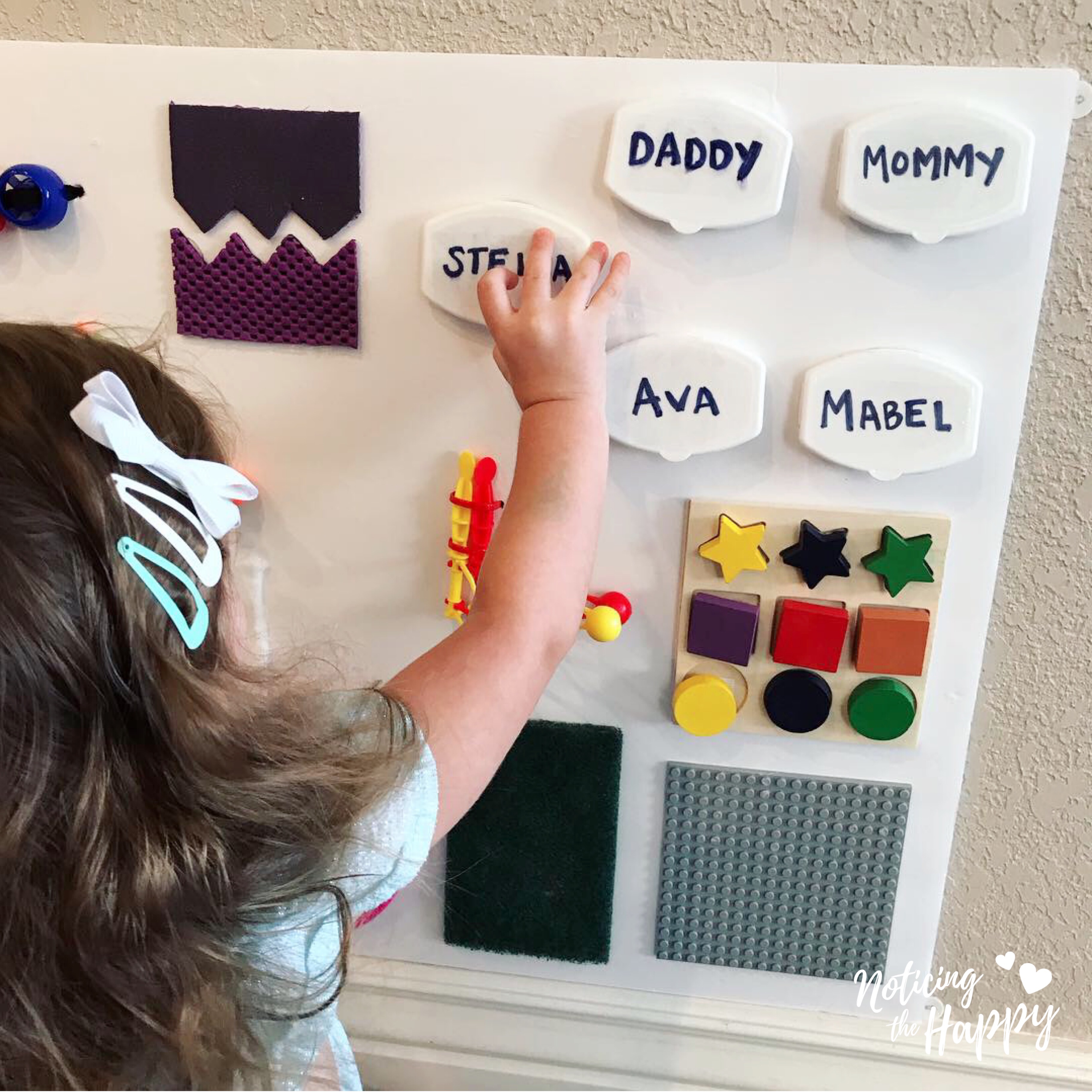 Dollar Store Busy Board – Noticing the Happy