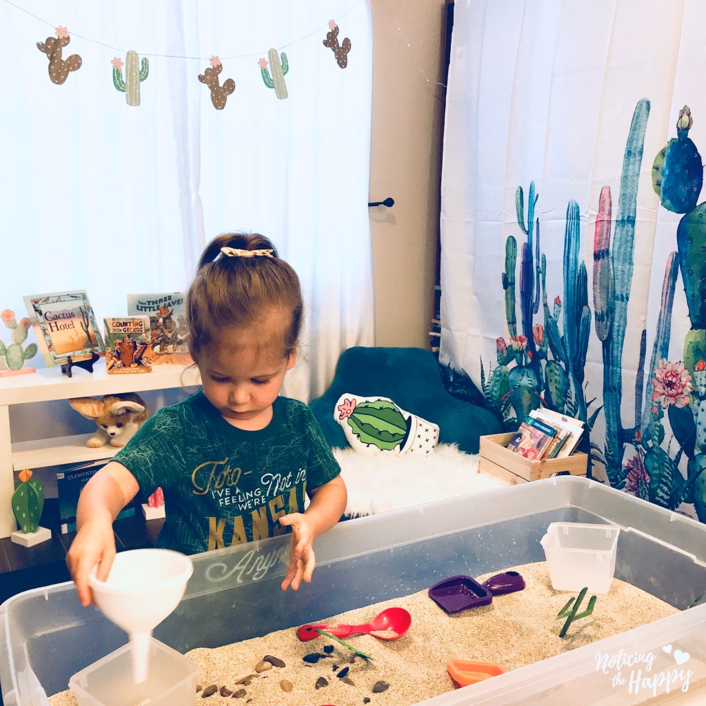 Desert Sensory Bin – Noticing the Happy